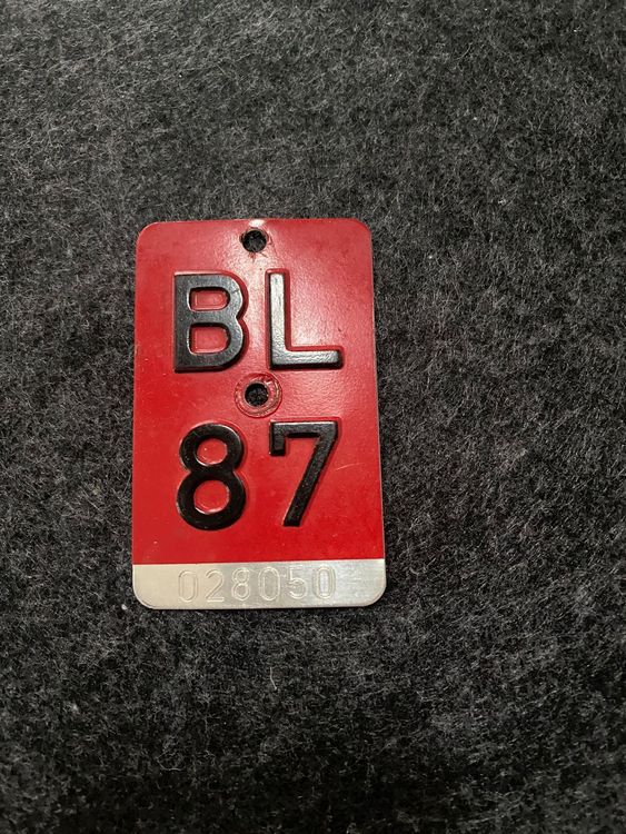 Velo Nummer Schild BL 87 | Kaufen auf Ricardo