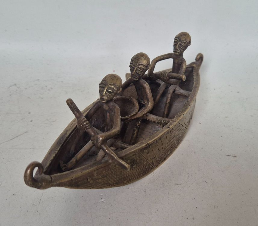 Ashanti Figur Boot mit 3 Personen aus Bronze 233 gramm (Gebraucht) in ...
