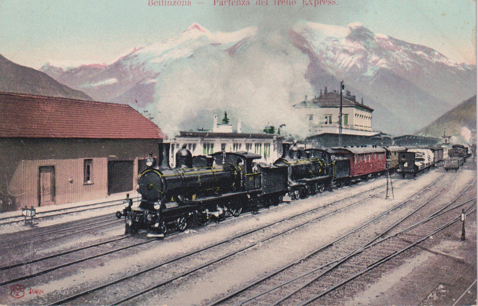 AK Bellinzona - Partenza del treno Express. Inizio 1900 (Usato) a Riva ...