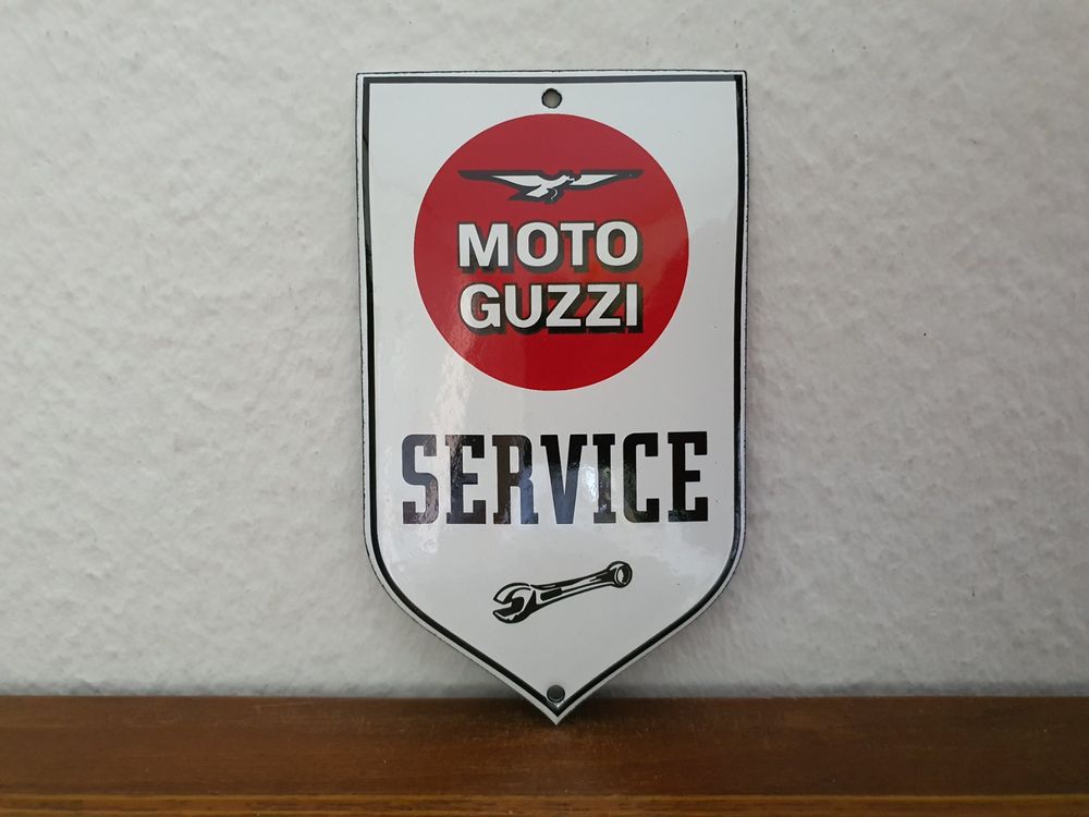 Emailschild Moto Guzzi Service Emaille Schild Reklame Retro (Neu ...