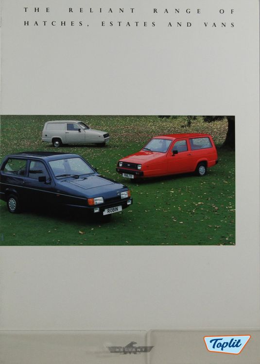 ORIGINAL PROSPEKT - RELIANT RIALTO VAN & ROBIN SLX - AB 1990 (Gebraucht ...