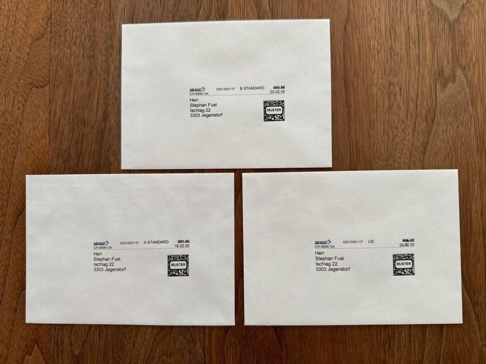 WEBSTAMP PC 2.1, MUSTER, 3 Briefe (LSI, A- und B-Brief) | Kaufen auf ...