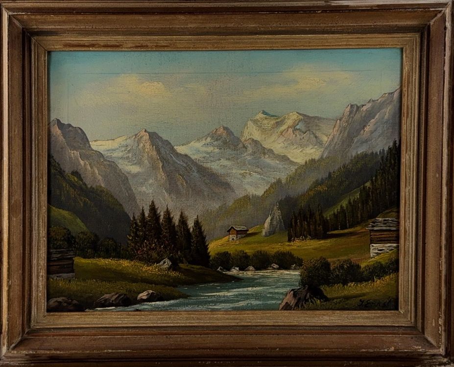 Berglandschaft Gemälde Signiert mit verso Stempel (Gebraucht) in Neuhausen am Rheinfall für CHF ...