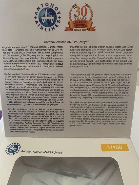 Herpa 1:400 Antonov AN-225 | Kaufen auf Ricardo