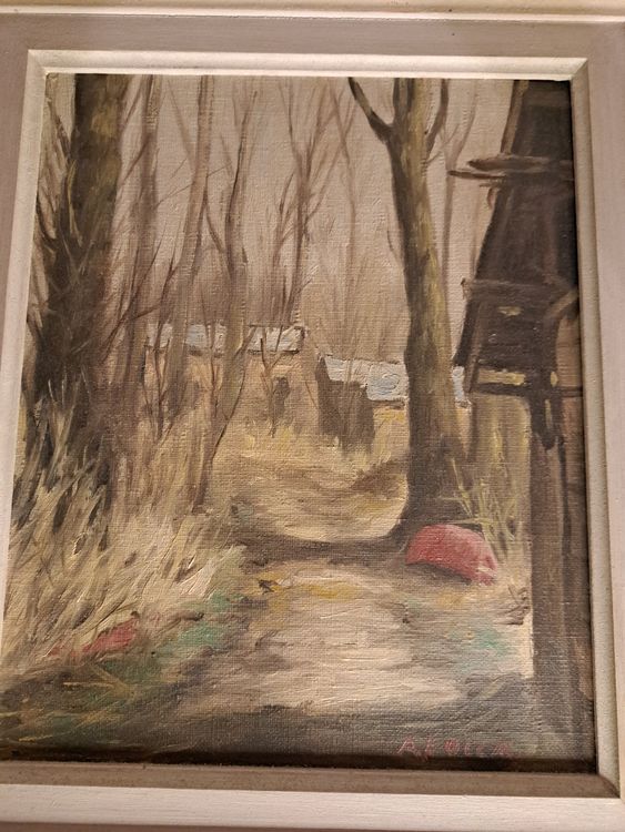 TABLEAU ANCIEN HUILE ALBERT LOCCA NEUCHATEL | Acheter sur Ricardo