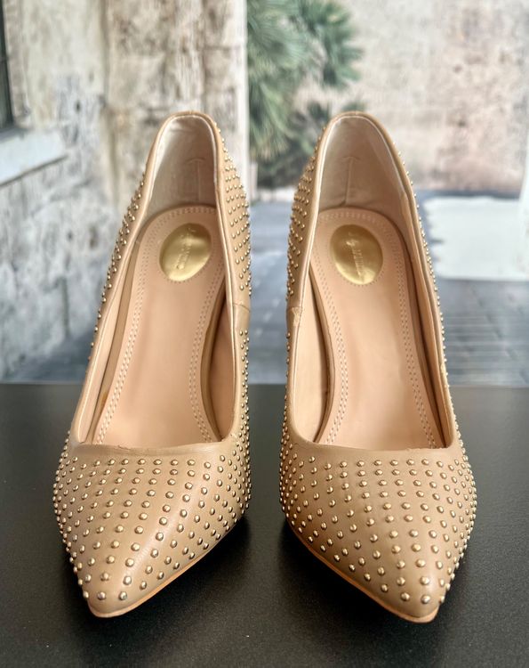 "J by JANIKO" High Heel, 38, hellbraun mit goldenen Nieten (Gebraucht ...