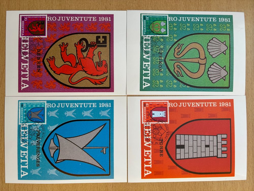 4 PJ Pro Juventute Maximumkarten MK 1981 No. 20-23 | Kaufen auf Ricardo