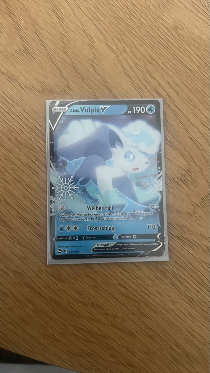 Alola-Vulpix V - Seltene Pokémon Karte aus 2022 - Top Zustan (Neu ...