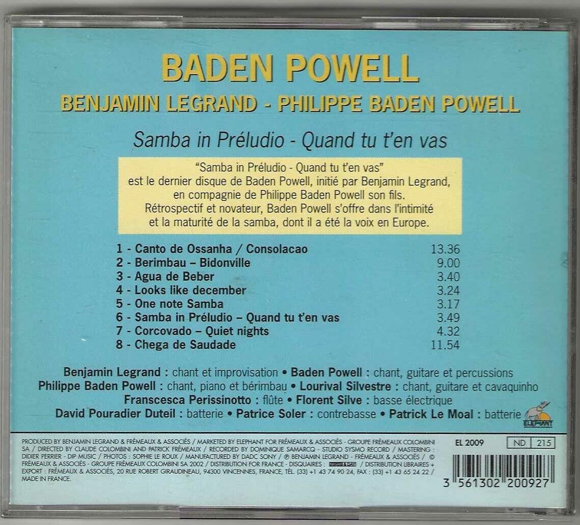 Baden Powell, Benjamin Legrand, P. Baden Powell ‎– Samba In (D'occasion ...