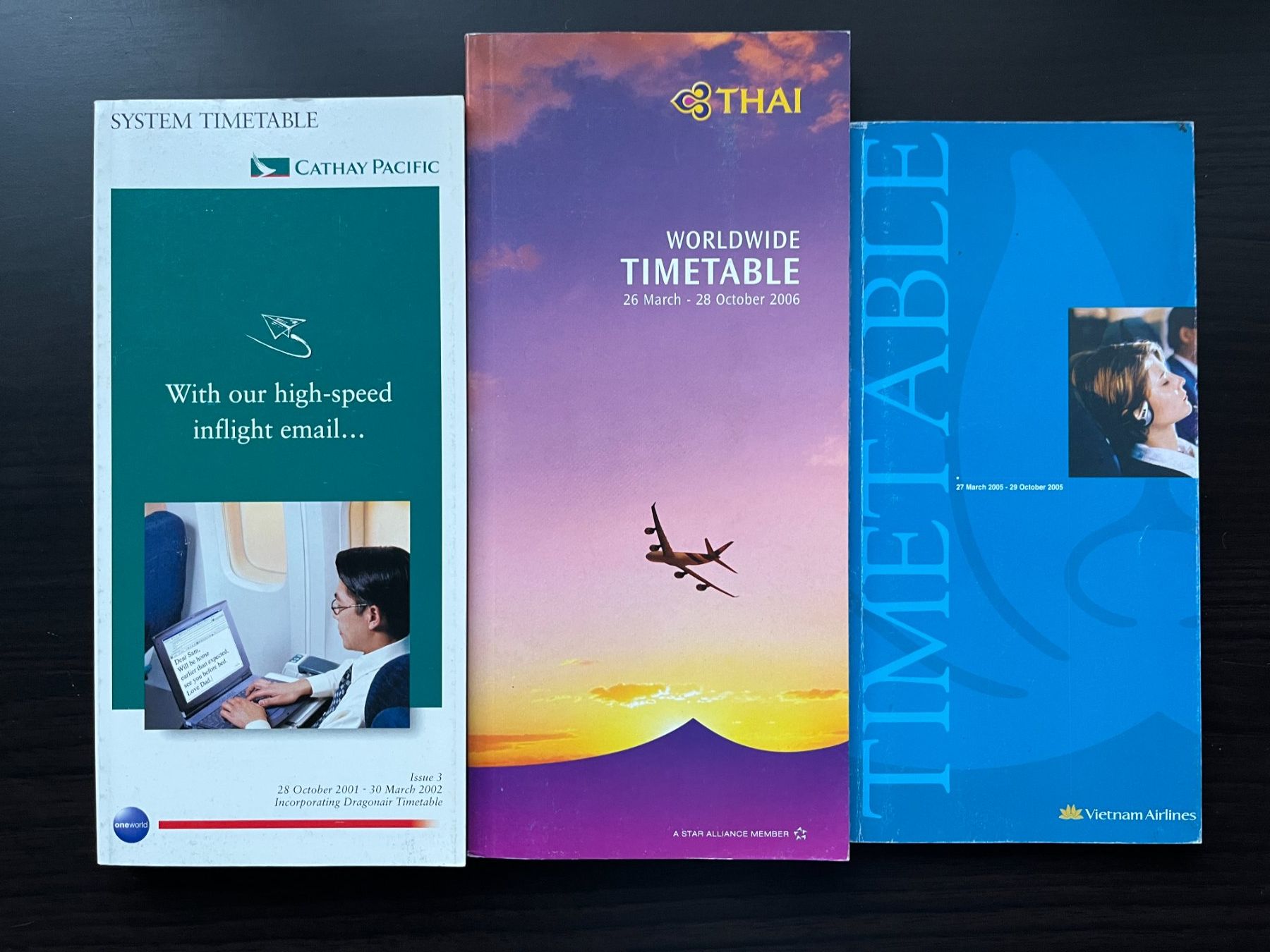 3 Flugpläne 2001-2006 Cathay Pacific Vietnam Airlines THAI (Gebraucht ...