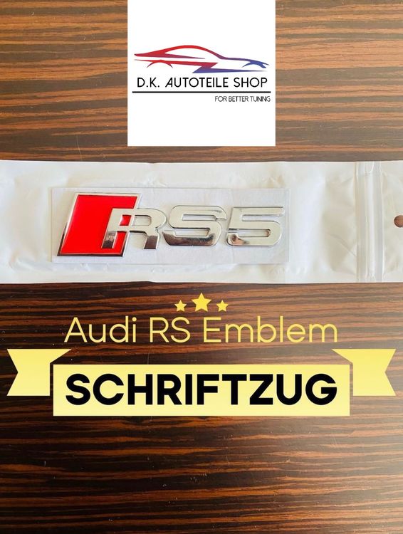Audi RS5 Emblem Schriftzug Logo aus Metall NEU in Rot/Chrom | Acheter ...