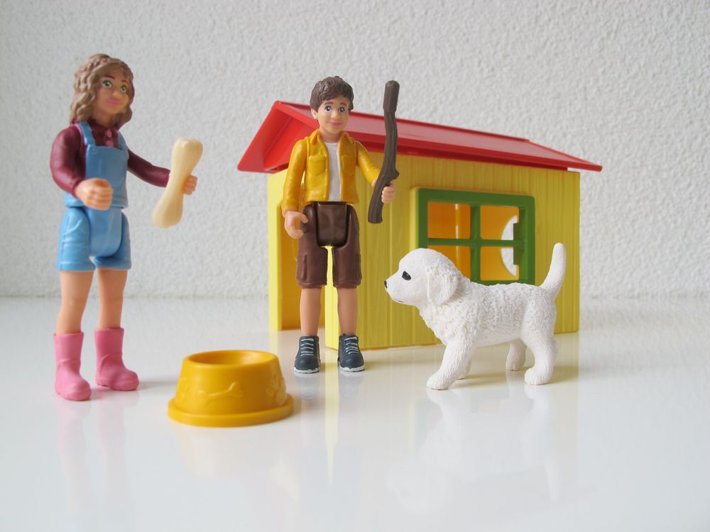Schleich Hundehütte Hund, Hühnerstall, Henne, Kücken, Kinder (D ...