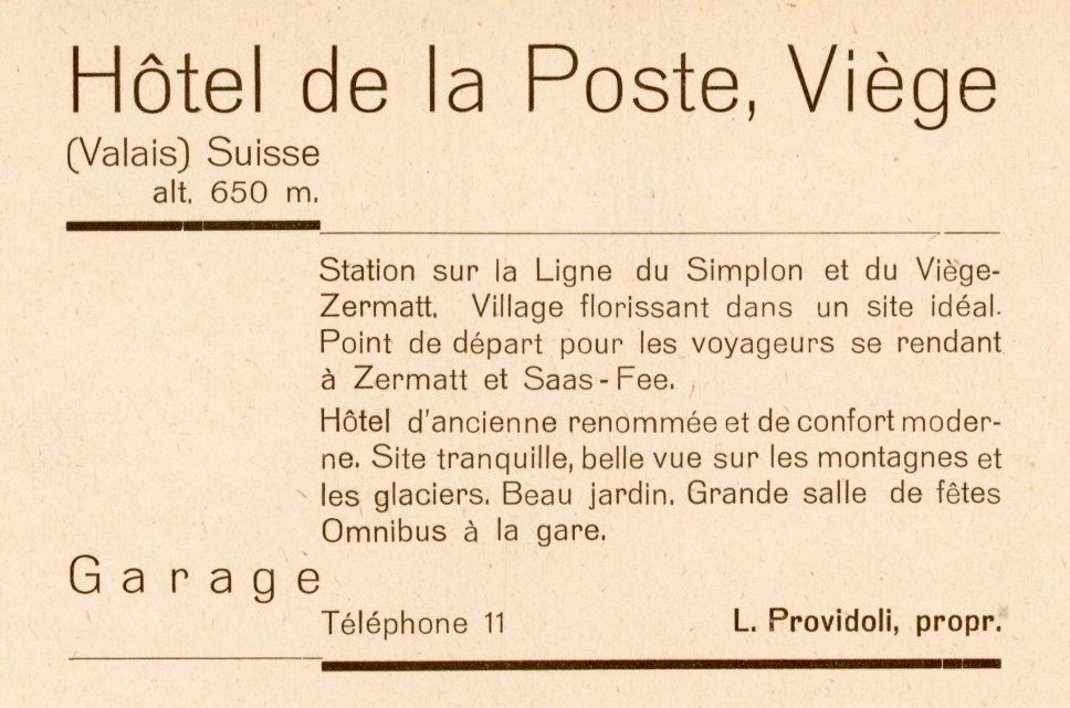 Visp VS - Hôtel de la POSTE mit Oldtimer (Gebraucht) in Niedergesteln ...