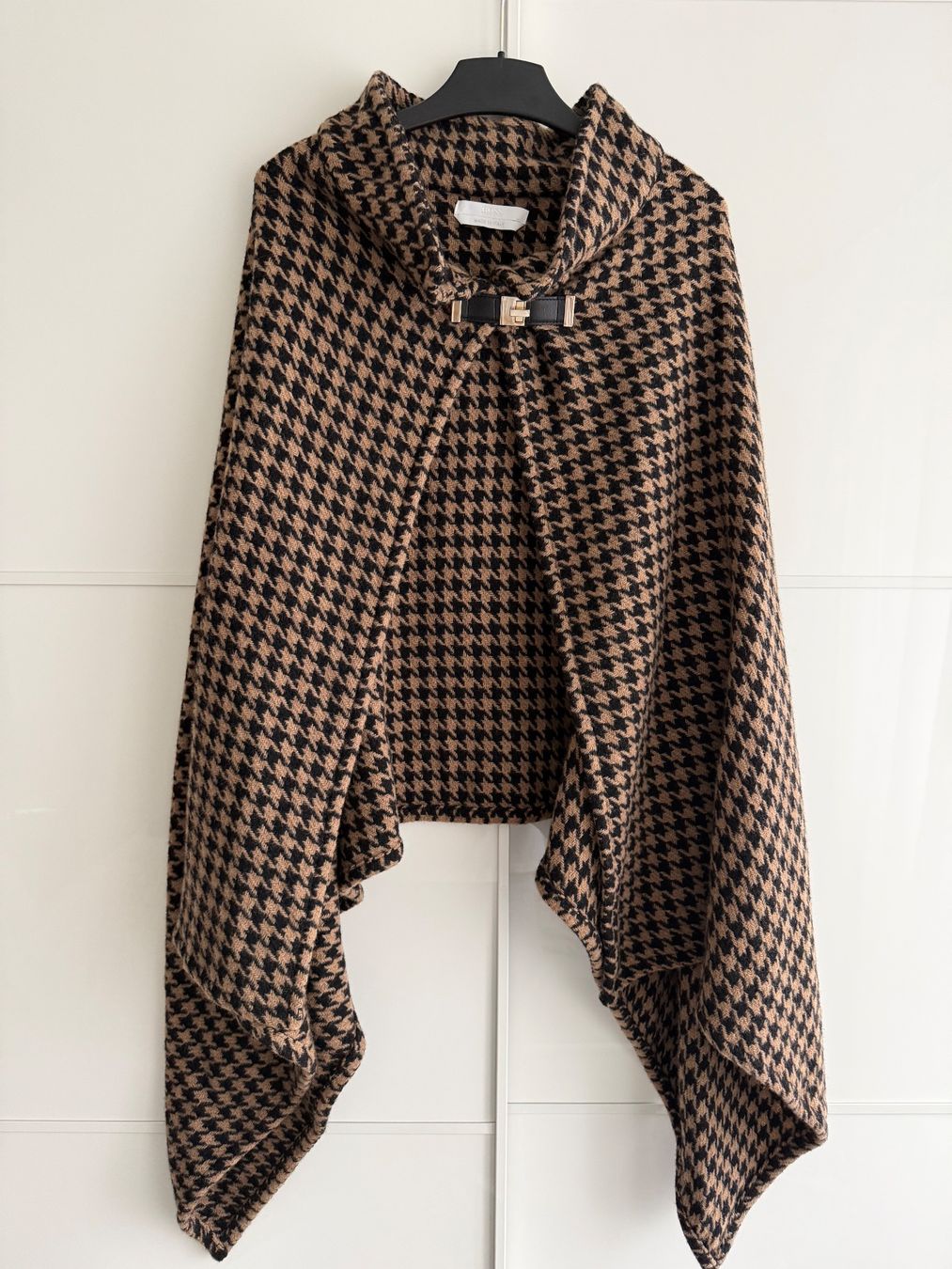 Hugo Boss Cape / Poncho mit Hahnentrittmuster, Herbst Look (Gebraucht ...