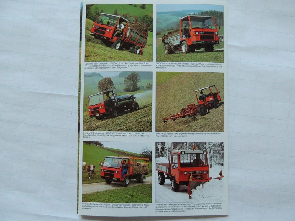 Aebi Transporter TP 47 Prospekt 1988 (Gebraucht) in Zuzwil SG für CHF 25 – mit Lieferung auf ...
