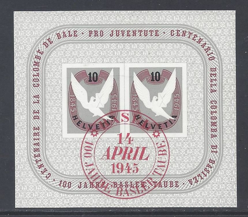 1945 : Basler Taube Block W23 - Ersttag | Kaufen auf Ricardo