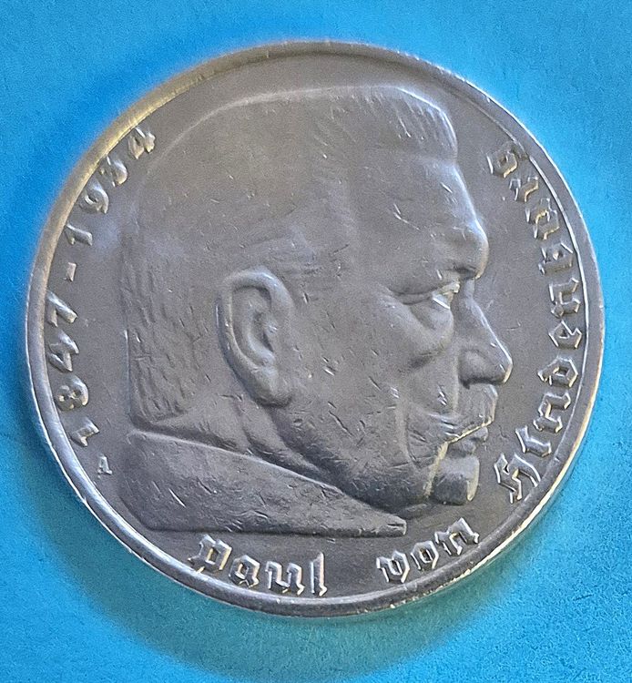 5 ReichsMark 1936 A Silber "Nazi-Deutschland" TopErhaltung (Gebraucht ...