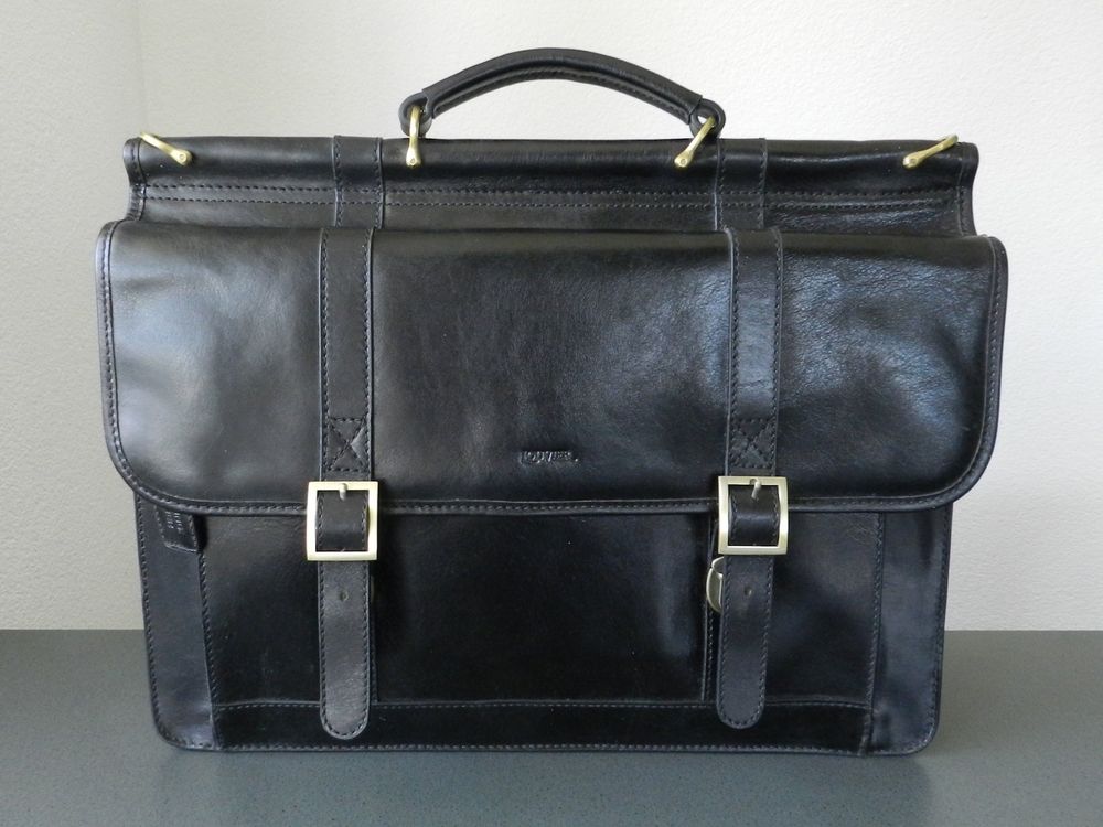 Schwarze Aktentasche, Laptoptasche aus Leder von Louvier | Kaufen auf ... Schwarze Aktentasche, Laptoptasche aus Leder von Louvier | Kaufen auf ...