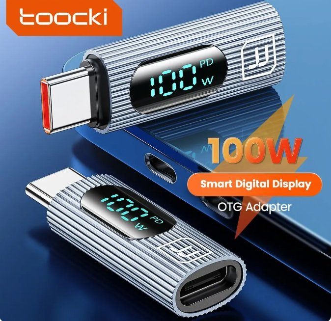 Toocki 100W OTG Adapter Typ-C zu USB-C Digitale Anzeige | Kaufen auf Ricardo