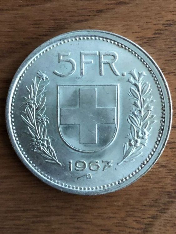5 Franken Silbermünze, 1967 (Gebraucht) in Jegenstorf für CHF 16 – mit Lieferung auf Ricardo kaufen