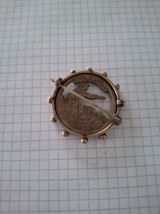 Münze, 2 Franken, Unikat, zwei Franken, Brosche, Anstecker (Gebraucht ...