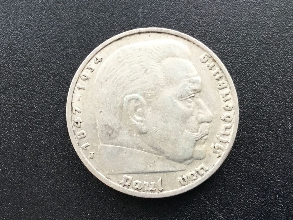 5 Reichsmark 1937 J ungereinigt (Gebraucht) in St. Margrethen SG für CHF 29 – mit Lieferung auf ...