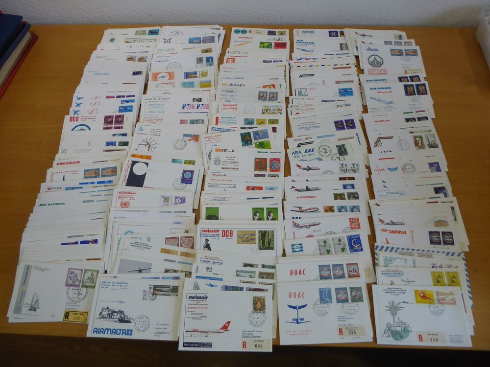 Gewaltige Flugpost Sammlung SWISSAIR mit rund 480 Stück (Gebraucht) in ...