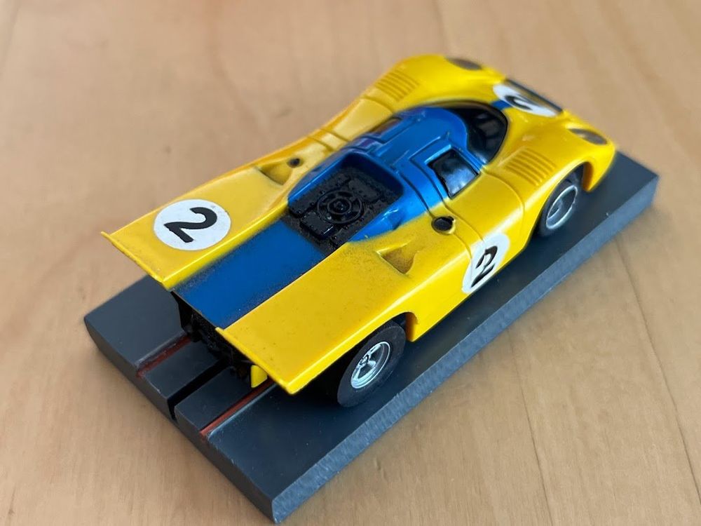 Faller/Aurora AFX Porsche 917K gelb/blau mit Fahrlicht (Neu (gemäss ...