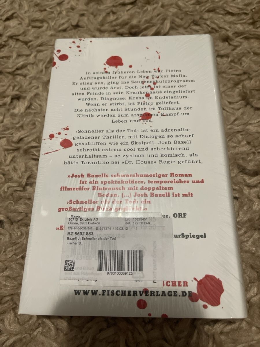 Josh Bazell - Schneller als der Tod -Thriller Roman Top! (Neu und ...