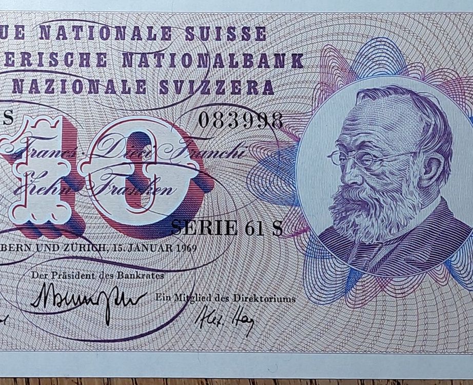 Seltene 10 Franken-Note Serie 61 S | Kaufen auf Ricardo