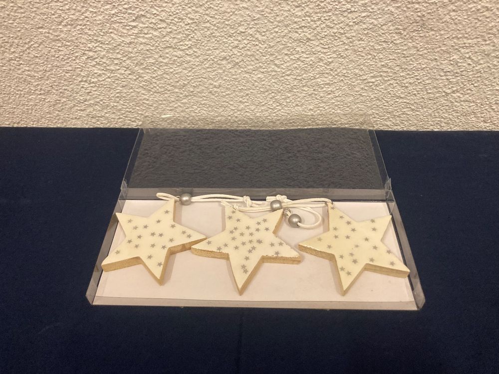 Sternen - Hänger aus Holz, 3 Stück, je ca. 8 x 6 cm (Neu und originalverpackt) in Neuenhof für ...