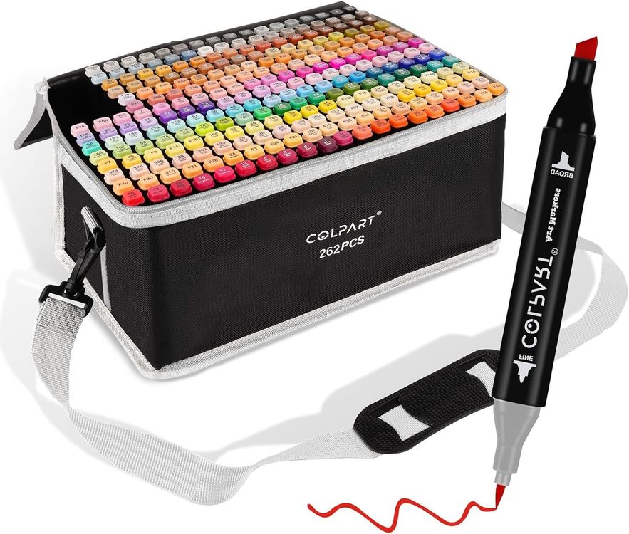 262 Farben Alkohol Marker Set – Doppelseitige Marker Stifte (Neu und ...