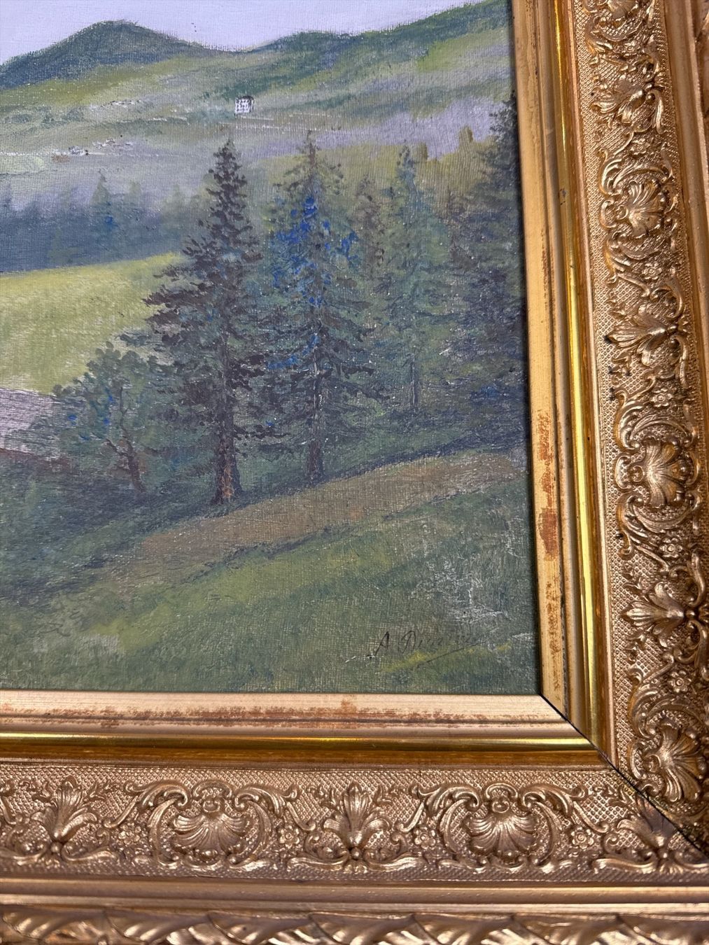 Huile sur toile, signature illisible (D'occasion) à St-Maurice pour CHF ...