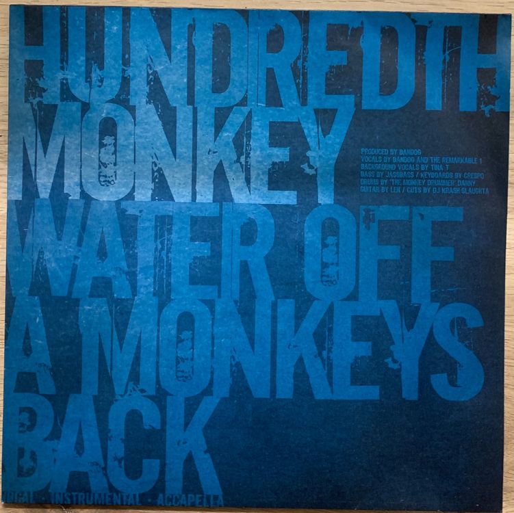HUNDREDTH MONKEY - Water Off A Monkeys Back Maxi Lp 2008 (Gebraucht) in ...