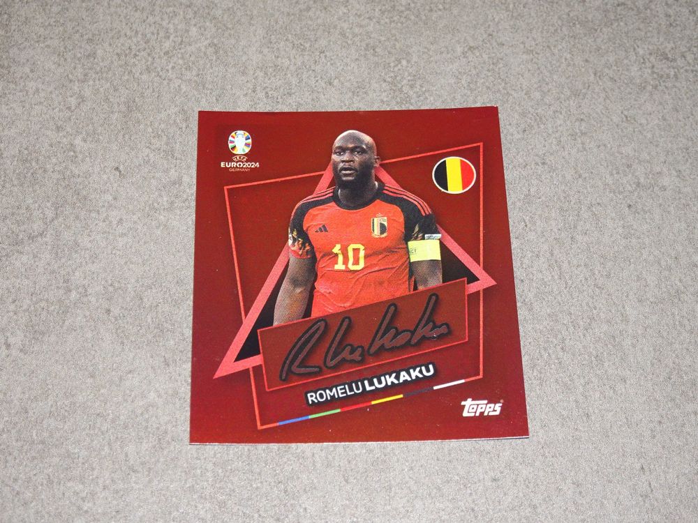 Topps SP Sticker BEL Lukaku mit Unterschrift, Euro/ EM 2024 | Kaufen ...