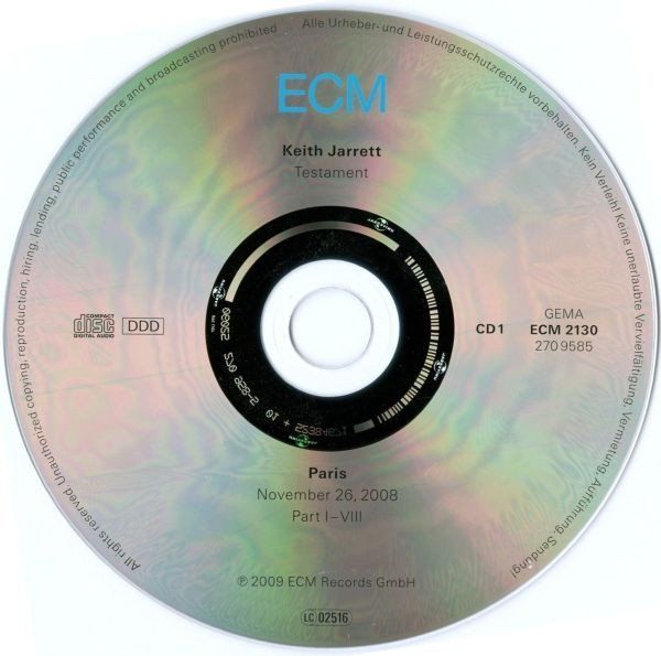set 3CD's - Keith Jarrett [ECM] - Paris/London - Testament (Gebraucht ...