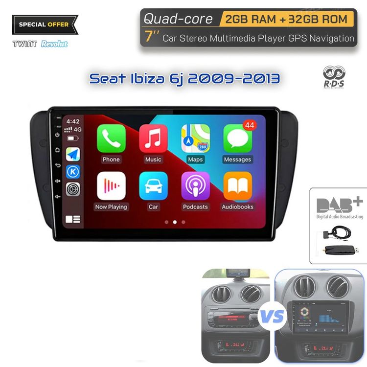 Seat Ibiza DAB+ Autoradio Carplay Android 32GB 2GB | Kaufen auf Ricardo