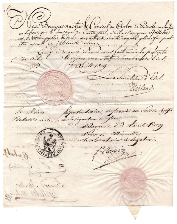 1809 Basel Wieland Salathé Bubendorf Rgt. Salis-Samade(n) (Gebraucht ...