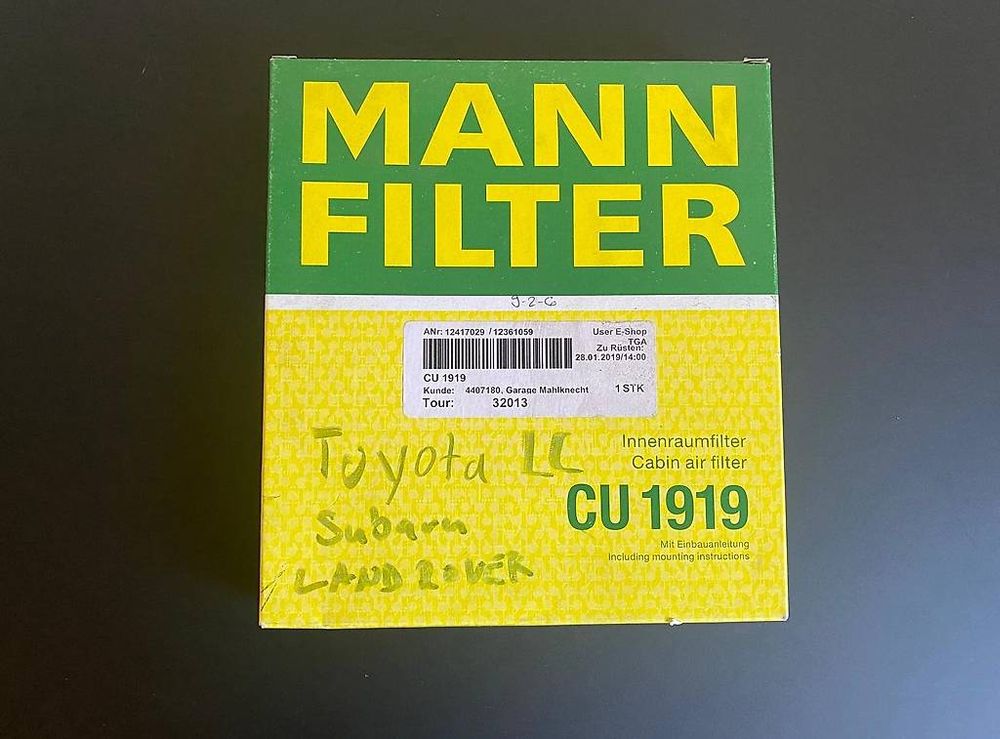 Innenraumfilter Mann CU 1919 Neu (Neu und originalverpackt) in Mauren für CHF 9 – mit Lieferung ...