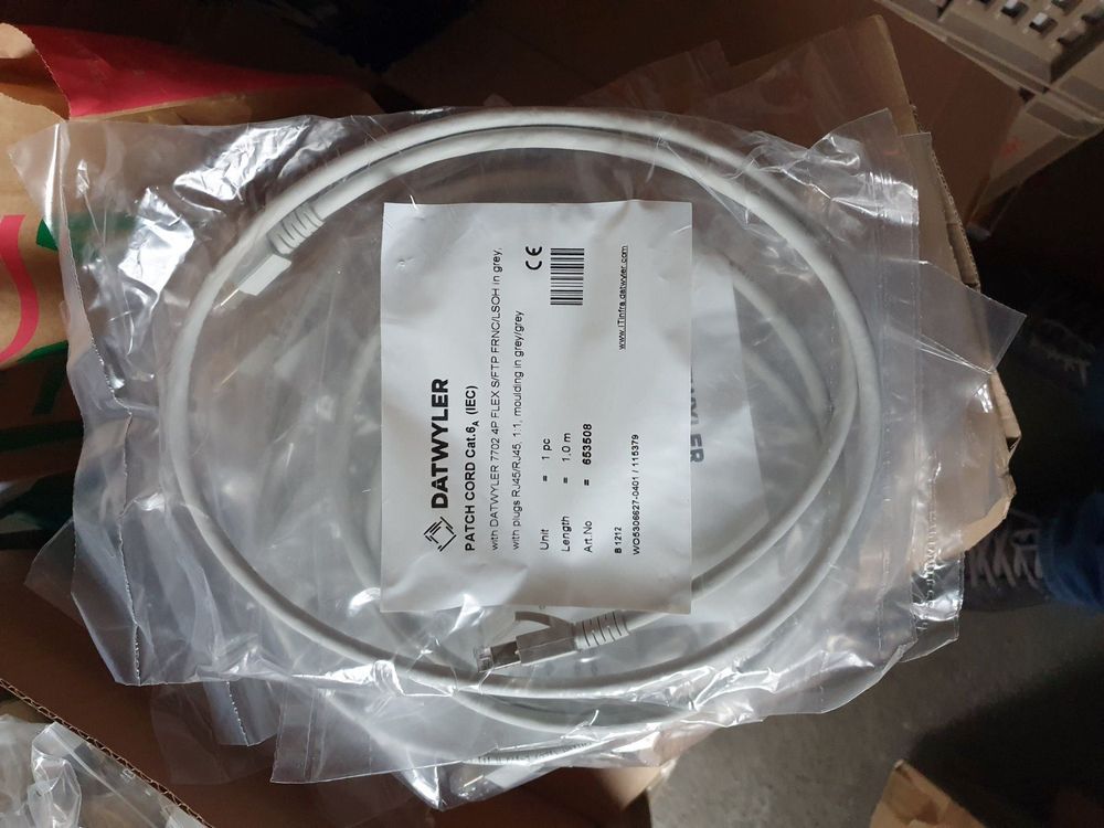 Patchkabel 1m Cat6a RJ45 mit Schirm EDV UKV Dätwyler Copper (Neu und ...