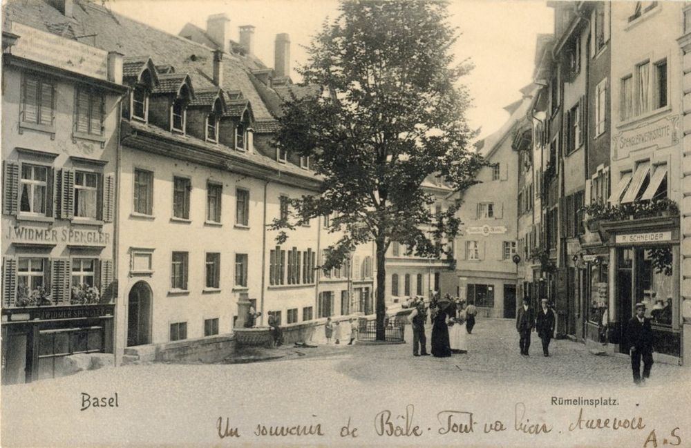 Basel BS - RÜMELINSPLATZ belebt um 1909 (Gebraucht) in Niedergesteln ...