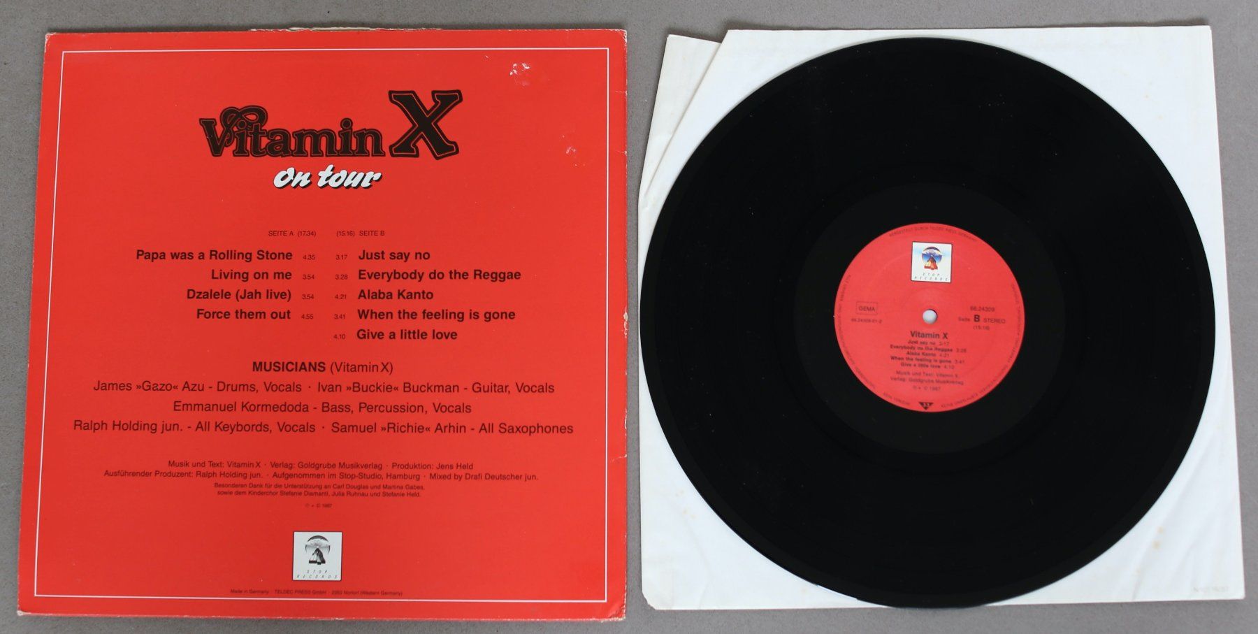 LP, Reggae/Funk/Disco, Vitamin X, On Tour, Stop Rec. D 1987 (Gebraucht ...
