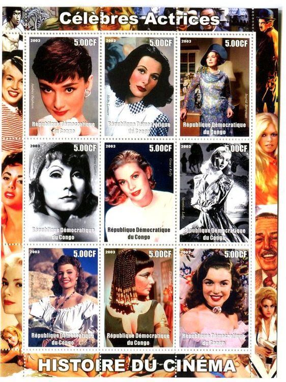 Block "Grace Kelly, Audrey Hepburn, Veronica Lake". Kongo (Neu und ...