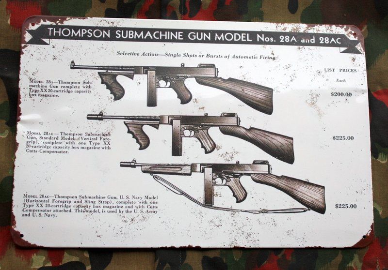 Plaque en métal décorative - Thompson Submachine Gun | Kaufen auf Ricardo