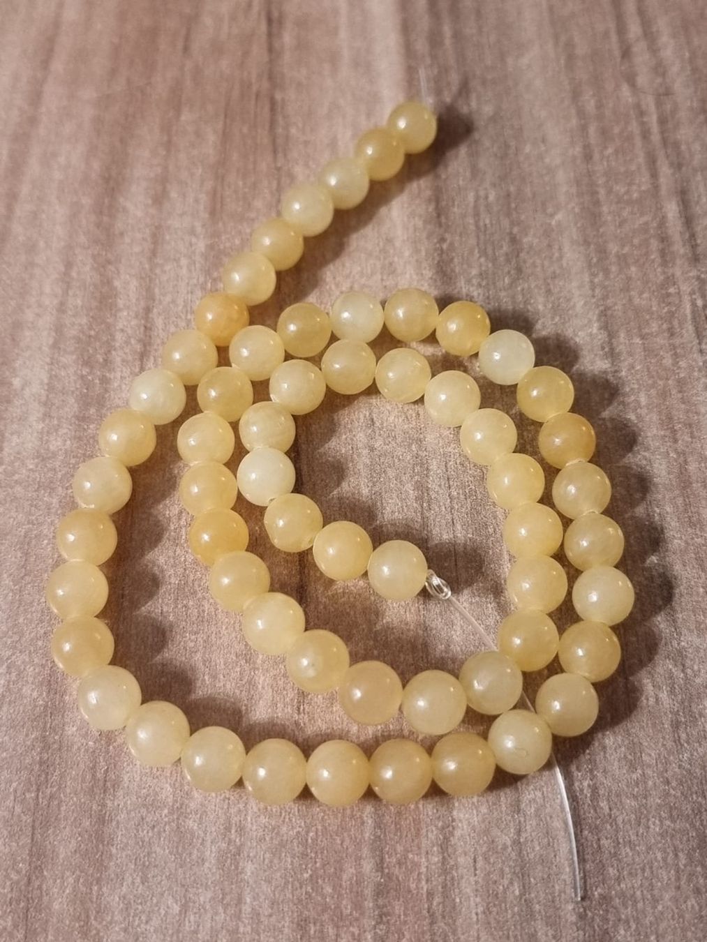 1 Strang Natursteinperlen Gelber Calcit 6–6,50 mm (Neu (gemäss ...