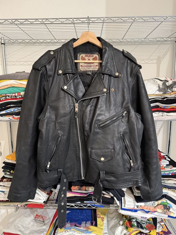 80’s Vintage Leather Perfecto Jacket Size 48 fit XL (Gebraucht) in ...