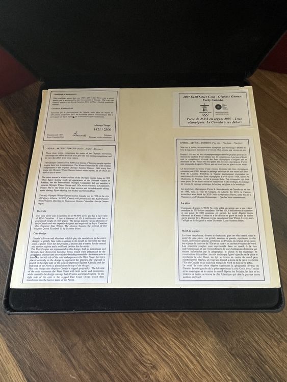 250 Dollar Silbermünze Vancouver 2010 Olympia 2007🇨🇦 (53) (Neu und ...