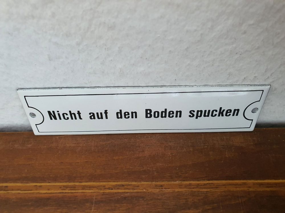 Emailschild Verboten spucken Bahn Zug Tram Emaille Schild (Neu (gemäss Beschreibung)) in ...