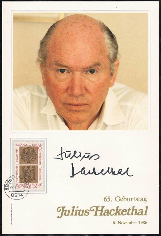 Julius Hackethal – Autogrammkarte - Original Unterschrift (Neu (gemäss ...