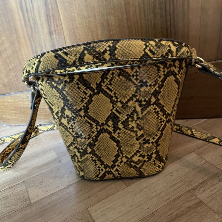 vintage leather faux snake skin bucket shoulder and hand bag (Neu ...
